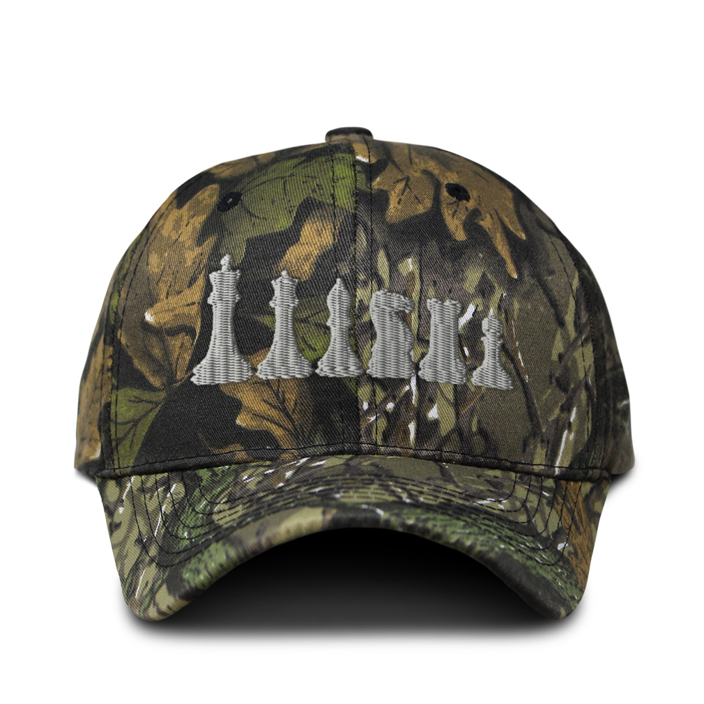 Camo Baseball Cap Chess Set White Cotton Hunting Hats for Men Strap ...