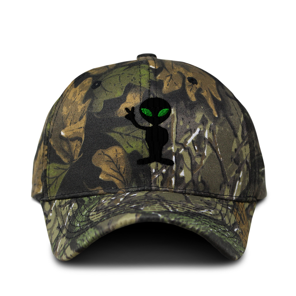 Camo Baseball Cap Alien Peace Sign and Symbol Cotton Hunting Hats for ...