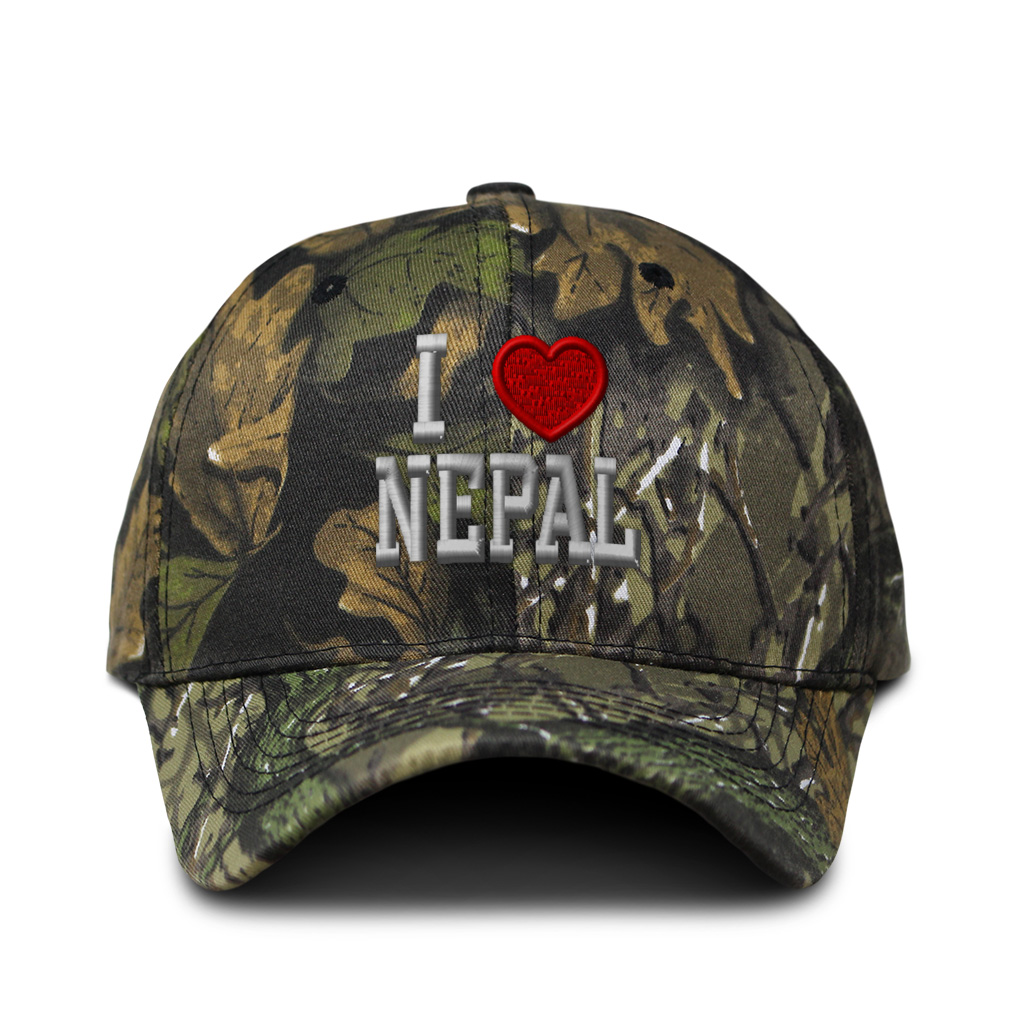 Camo Baseball Cap I Love Nepal Cotton Hunting Dad Hats for Men & Women ...