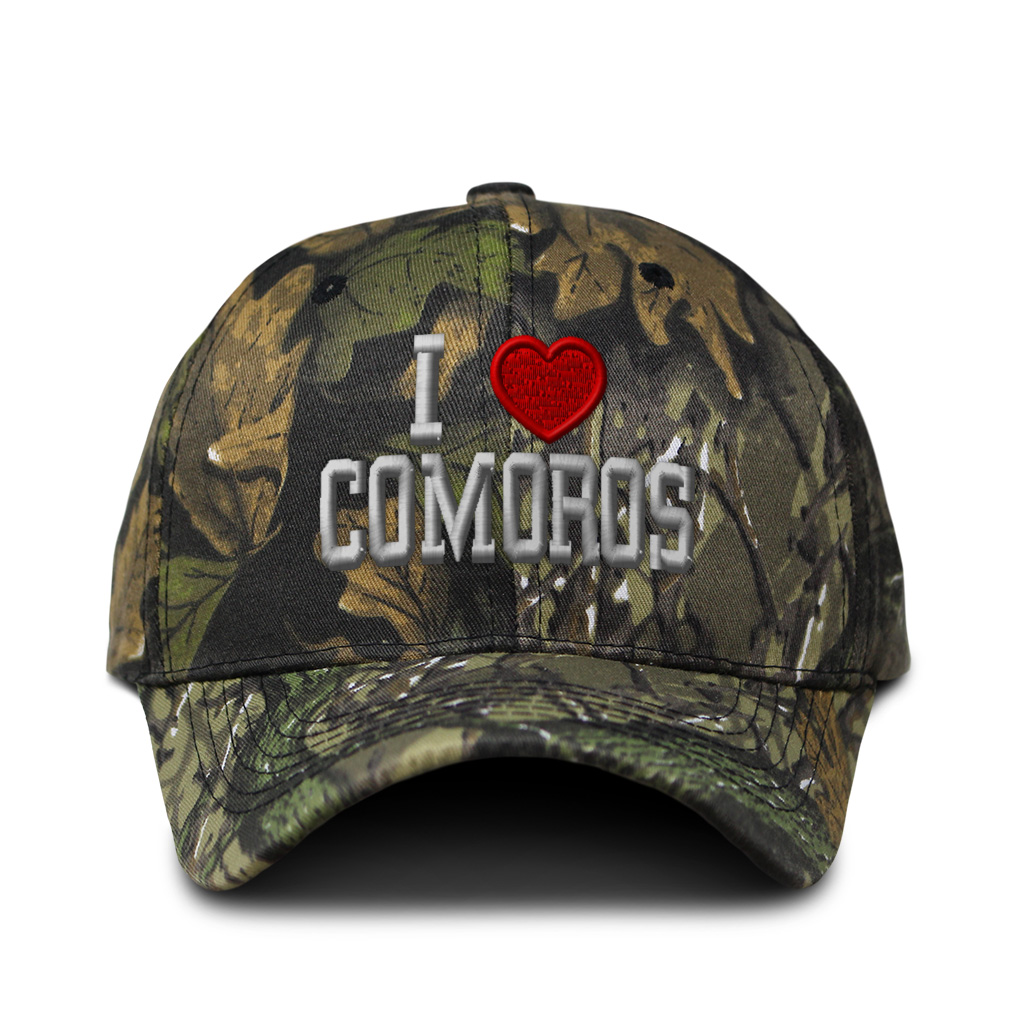 Camo Baseball Cap I Love Comoros Cotton Hunting Dad Hats for Men ...