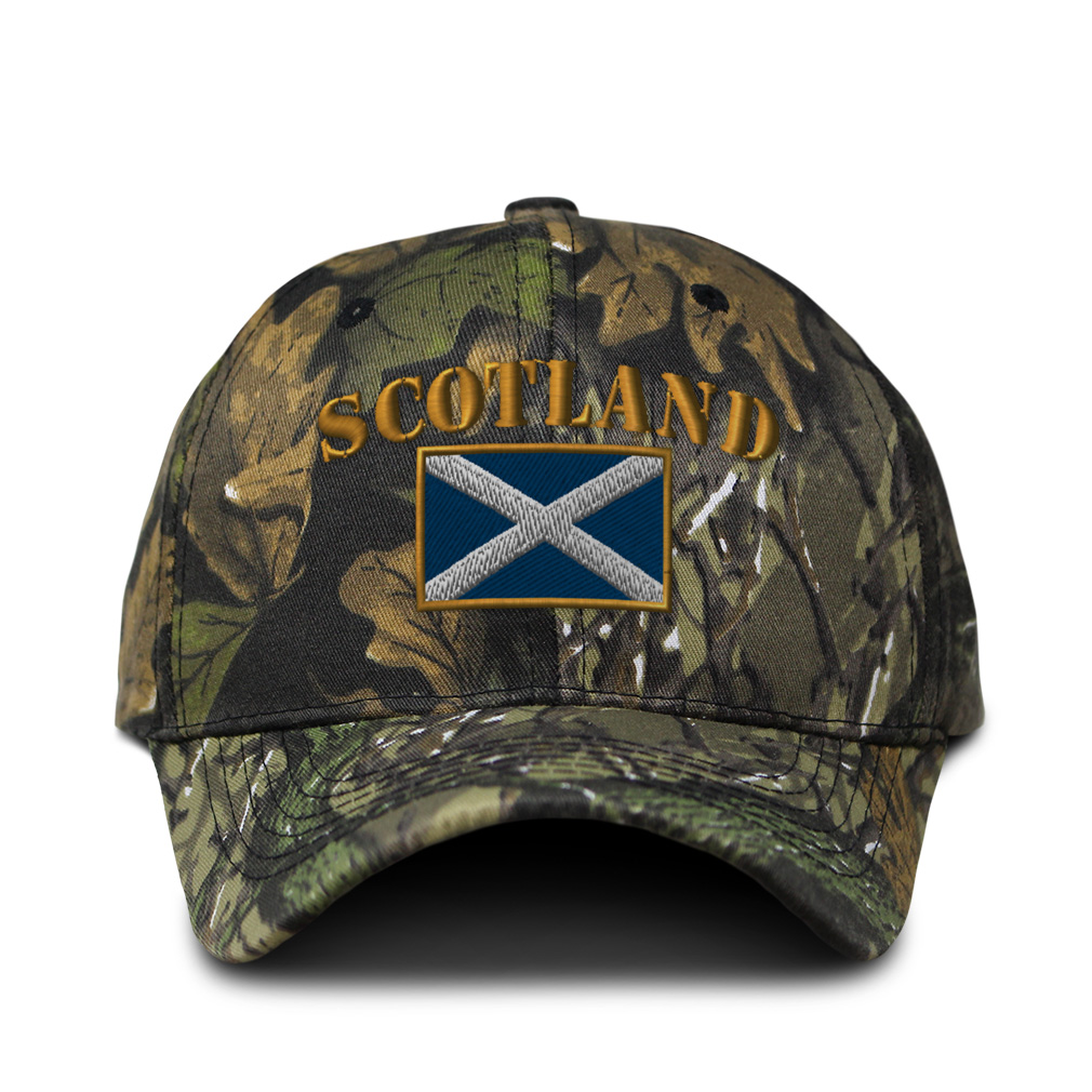 Camo Baseball Cap Scotland Flag Cotton Hunting Hats for Men Strap ...